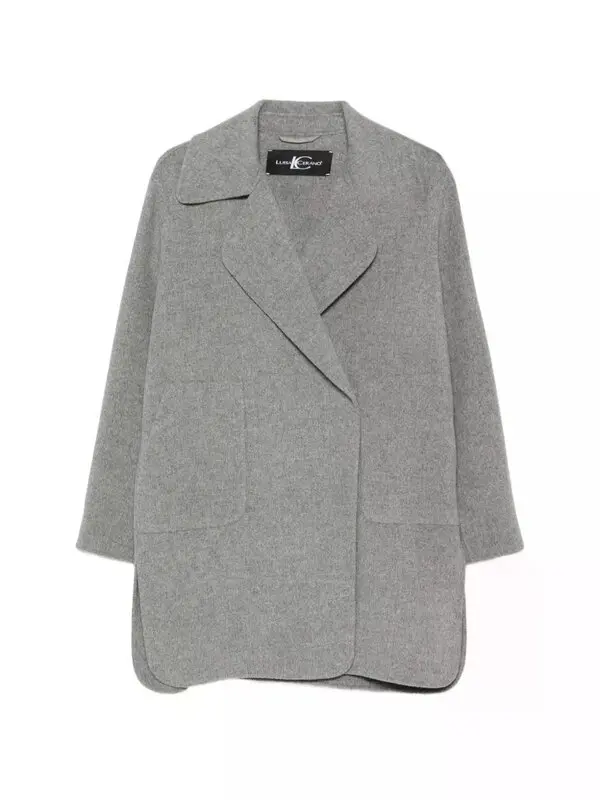 LUISA CERANO Double-faced Coat With Notched Lapel - Grey