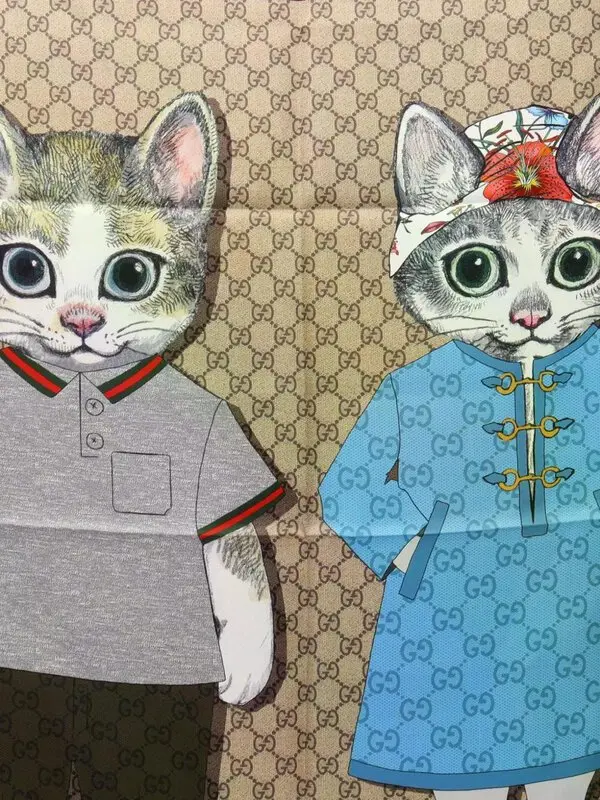 Gucci 2020s Xyuko Higuchi Gg Pattern Scarf - Neutrals