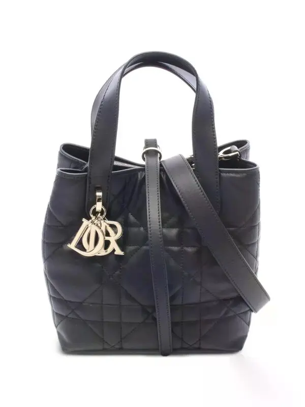 Dior Small Tojours Macro Cannage Tote Bag - Black