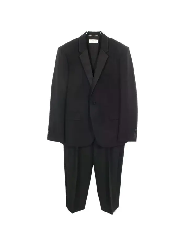 Saint Laurent 2000s Side-stripe Wool Suit - Black
