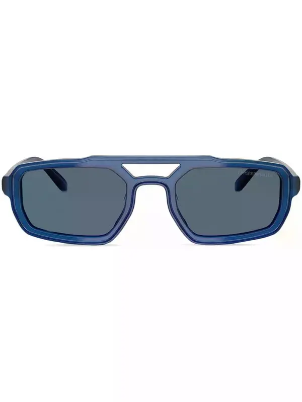 Emporio Armani Polished Rectangle Sunglasses - Blue