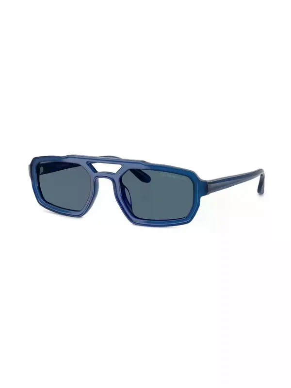 Emporio Armani Polished Rectangle Sunglasses