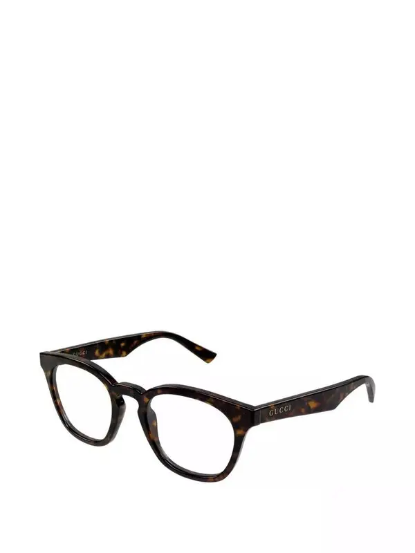 Gucci Tortoiseshell-effect Round-frame Glasses