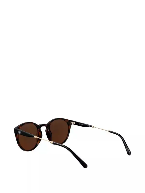 Calvin Klein Tortoiseshell-effect Round-frame Sunglasses