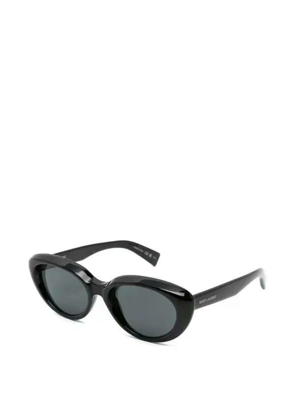 Saint Laurent Logo Detail Sunglasses - Black
