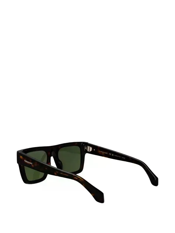 FERRAGAMO Tortoiseshell-effect Rectangle-frame Sunglasses