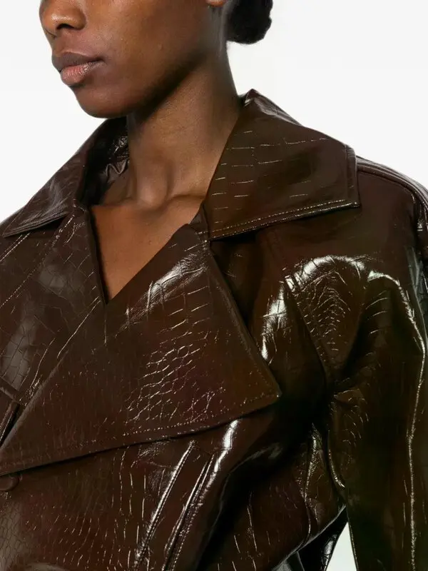 TWENTY FOURHAITCH Croc-effect Biker Jacket