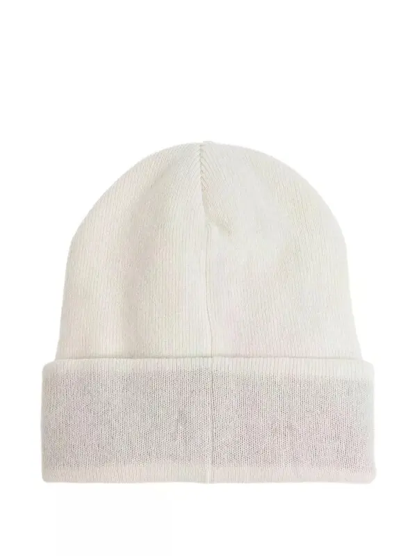 Moschino Intarsia Beanie Hat - White