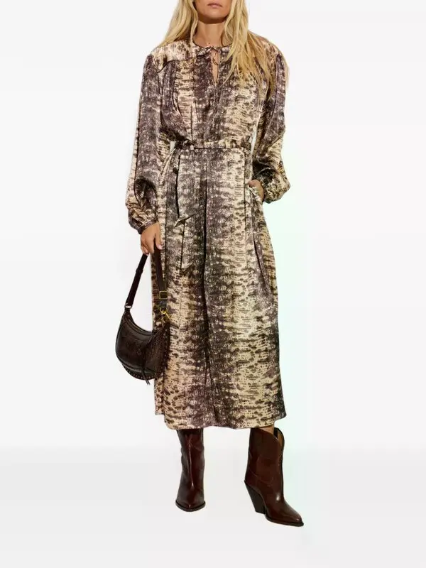 Isabel Marant Étoile Luada Silk Abstract Print Midi Dress