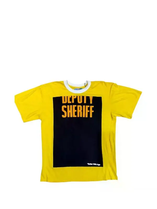 BETTER WITH AGE Deputy Sheriff Slogan-print Patch-detail T-shirt - Yellow