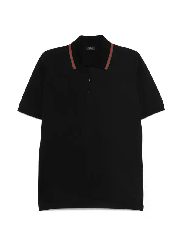 Gucci Cotton Jersey Piquet Polo Shirt - Black