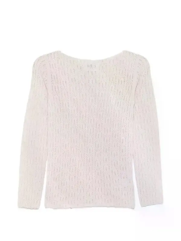 Alpha Studio Open-knit Long-sleeve Sweater - Neutrals