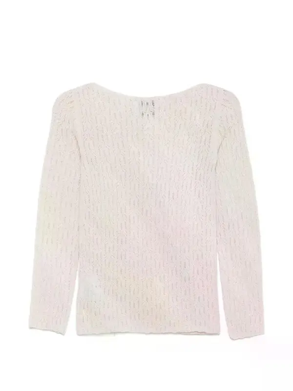 Alpha Studio Open-knit Long-sleeve Sweater - Neutrals