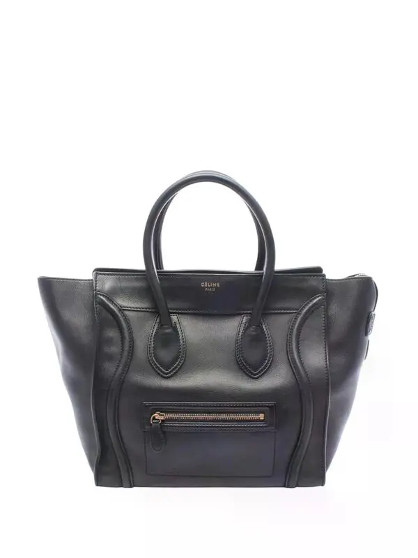 Celine 2000-2026 Mini Calfskin Luggage Tote Bag - Black