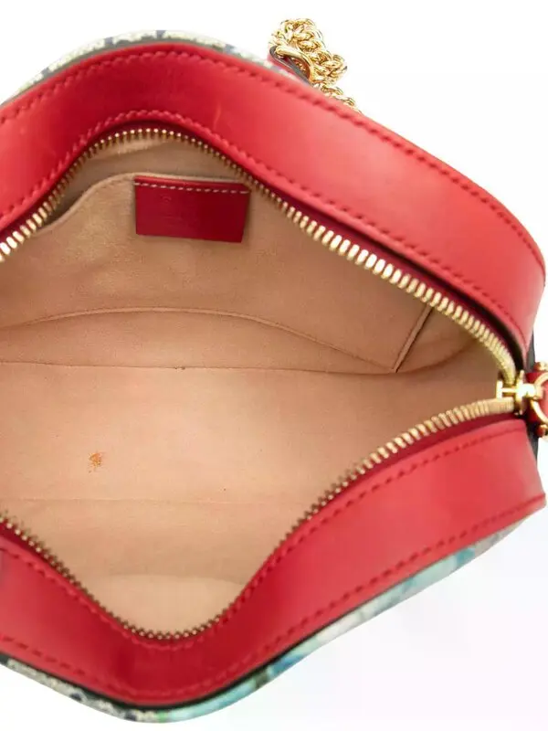 Gucci Gg Supreme Blooms Chain Crossbody Bag - Red