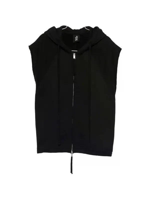 THOM KROM Sleeveless Zip-up Hoodie - Black