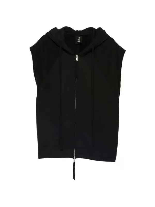 THOM KROM Sleeveless Zip-up Hoodie - Black