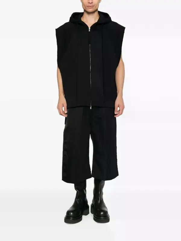 THOM KROM Sleeveless Zip-up Hoodie - Black