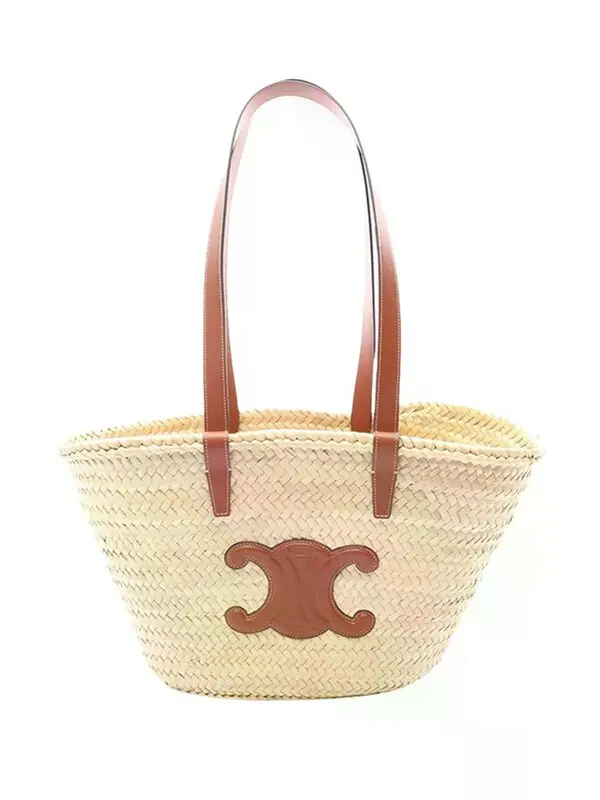 Celine 2000-2026 Medium Raffia Classic Panier Tote Bag - Neutrals