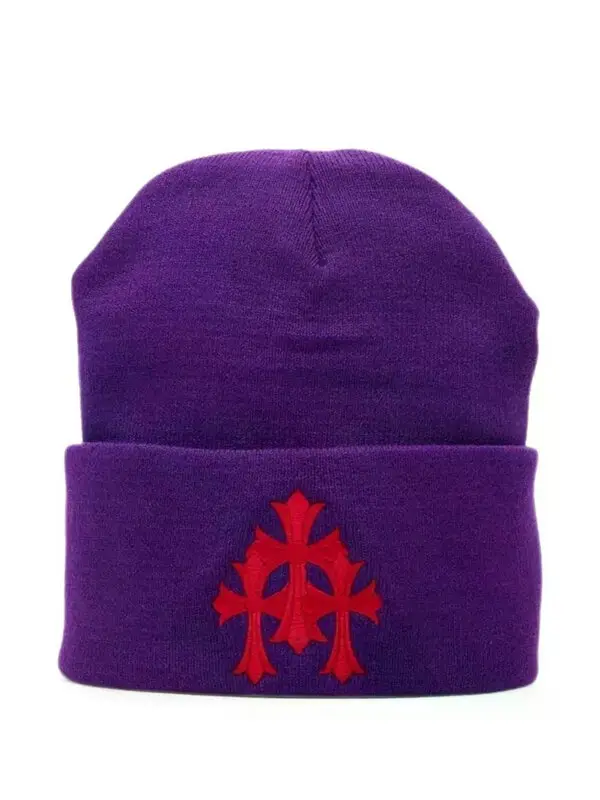 Chrome Hearts Watch Logo-embroidered Beanie Hat - Purple