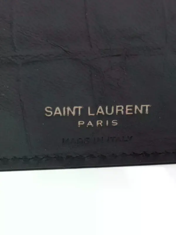 Saint Laurent 2020s Monogram Crocodile-effect Wallet