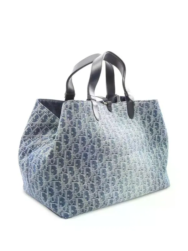 Dior Oblique Denim Tote Bag - Blue
