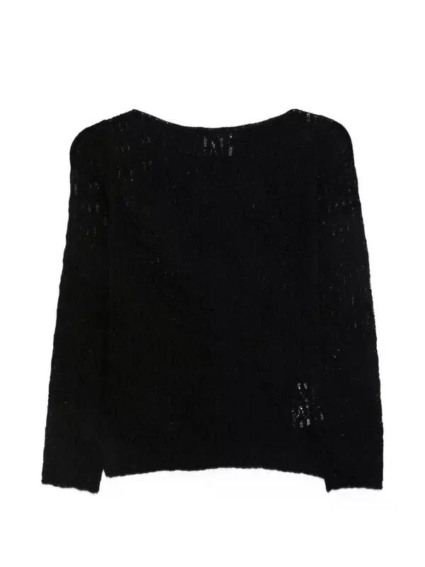 Alpha Studio Open-knit Boat-neck Sweater