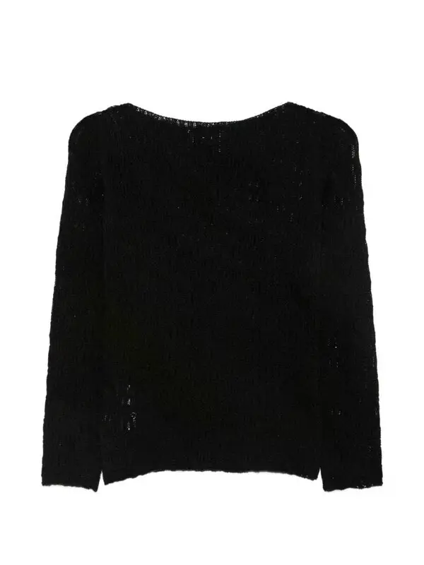 Alpha Studio Open-knit Boat-neck Sweater
