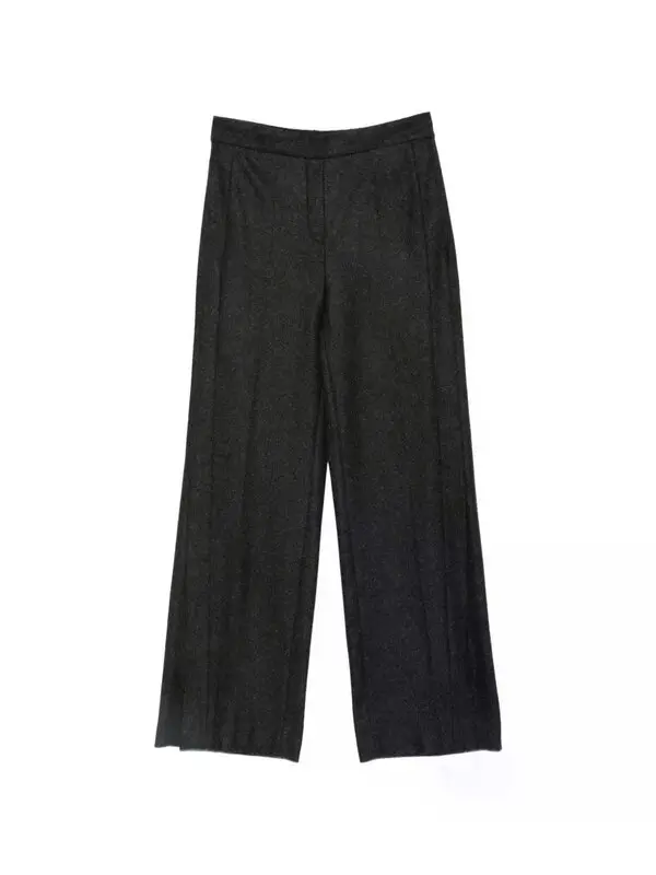 LUISA CERANO Flannel Wide-leg Trousers - Grey