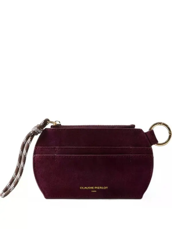 Claudie Pierlot Suede Zipped Card Holder - Red