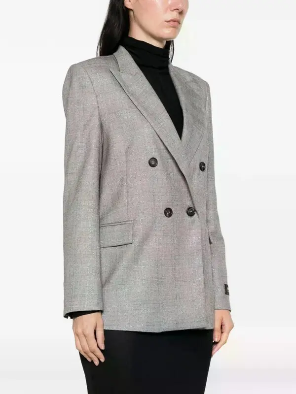 ERMANNO FIRENZE Prince Of Wales Check Double-breasted Jacket