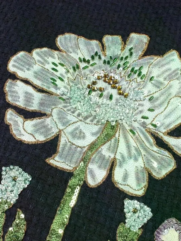 Gucci 2010s Double-breasted Tweed Jacket With Floral Sequin Embroidery