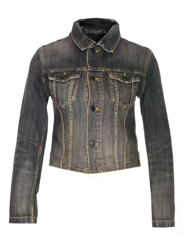 Balenciaga Lace-up Denim Jacket - Grey