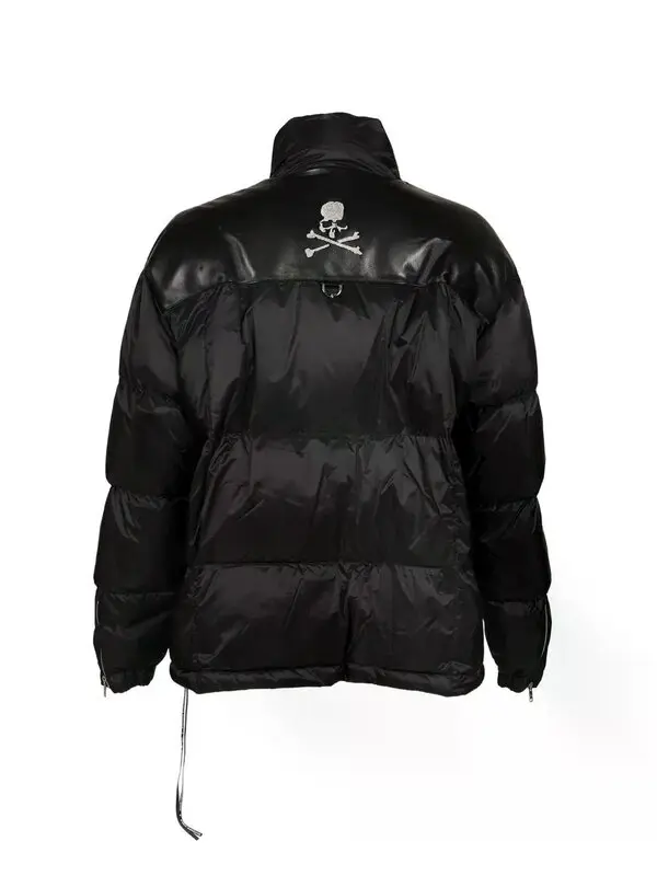 MASTERMIND WORLD Quilted Down Jacket With Leather Paneling