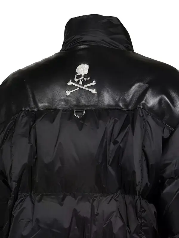 MASTERMIND WORLD Quilted Down Jacket With Leather Paneling