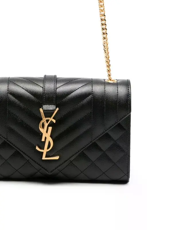 Saint Laurent Envelope Quilted Leather Crossbody Bag