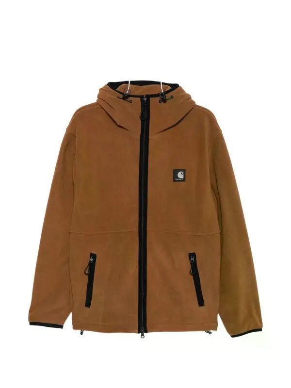 Carhartt Work In Progress Logo-patch Hooded Jacket - Brown
