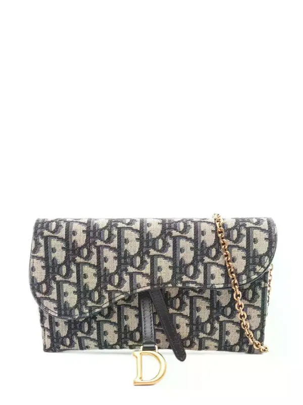 Dior Saddle Oblique Jacquard Canvas Cross Body Bag - Blue