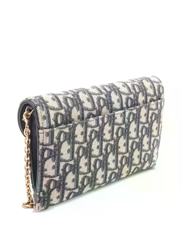 Dior Saddle Oblique Jacquard Canvas Crossbody Bag - Blue