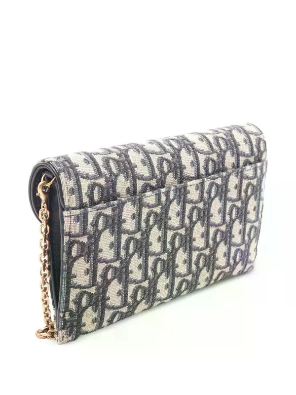 Dior Saddle Oblique Jacquard Canvas Crossbody Bag - Blue