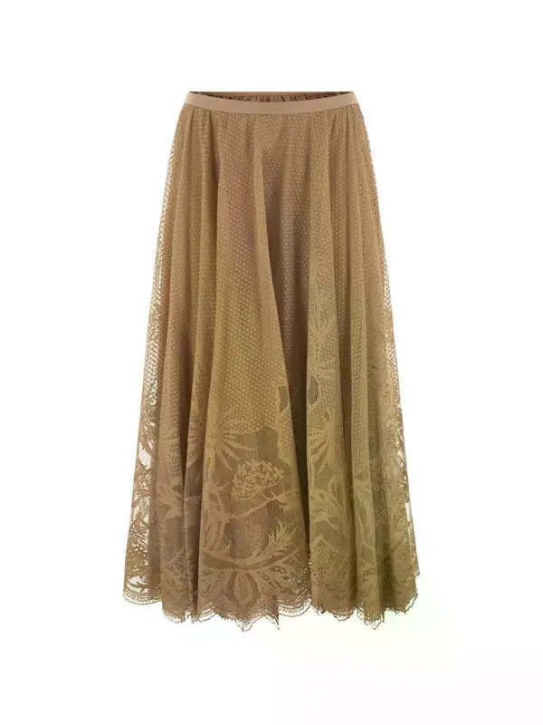 Fabiana Filippi Floral-lace Midi Skirt - Neutrals