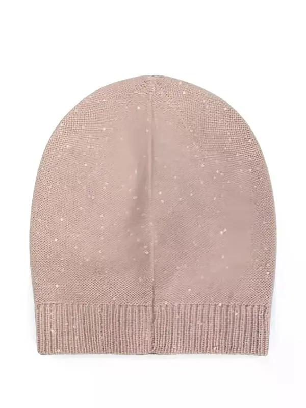 Fabiana Filippi Sequin-embellished Ribbed-trim Beanie - Pink