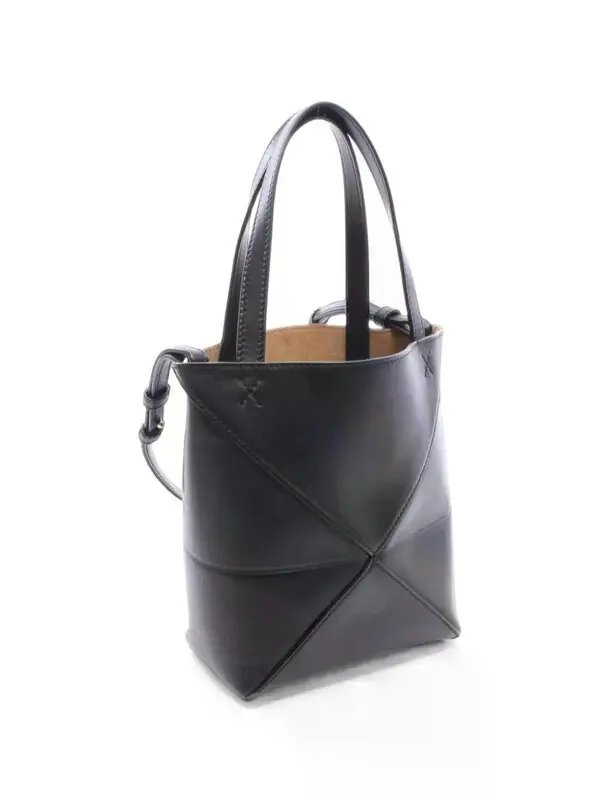 Loewe 2010s Mini Puzzle Fold Tote Bag - Black