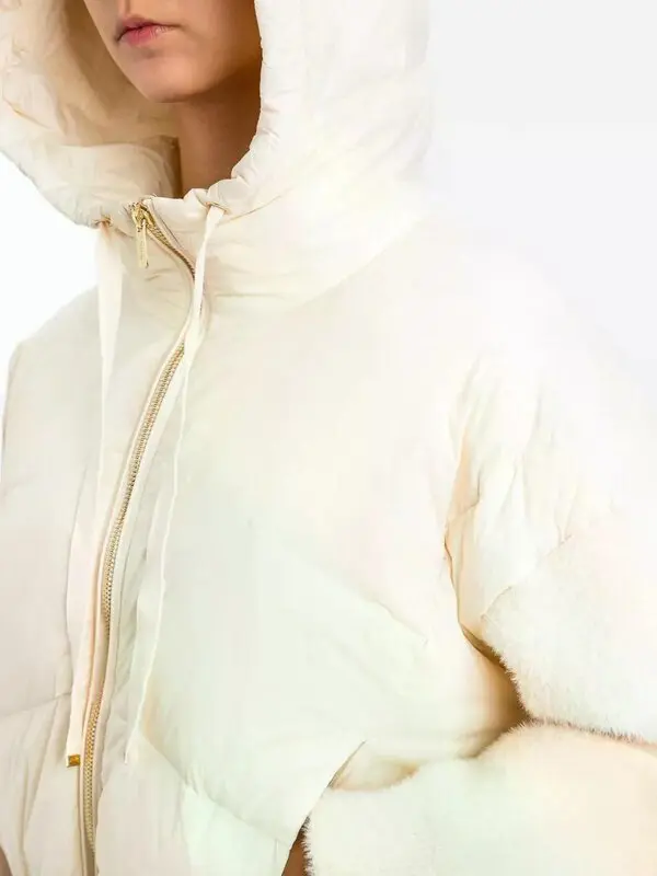 TWINSET Quilted Hooded Jacket With Zip Up Closure
