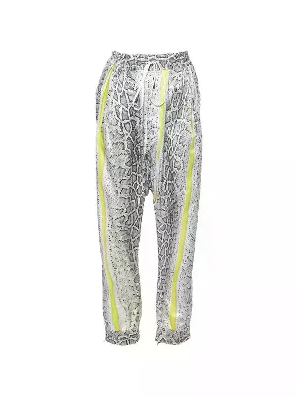 Roberto Cavalli Snake-print Drawstring Trousers - Grey
