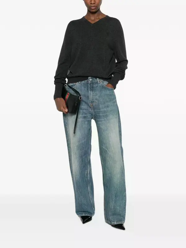 Gucci V-neck Logo-embroidered Sweater