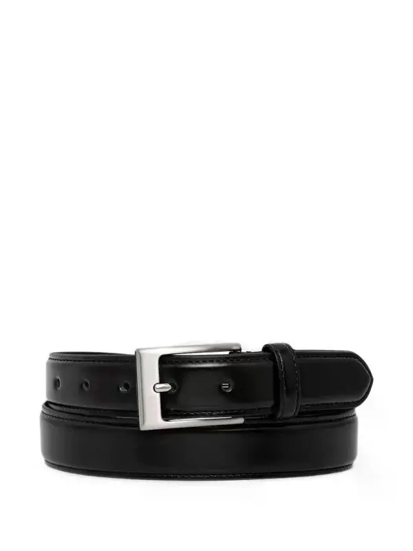 BEAMS Buckle-fastening Leather Belt - Black