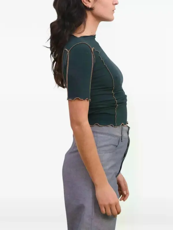 BASERANGE Omato Overlock-stitch T-shirt