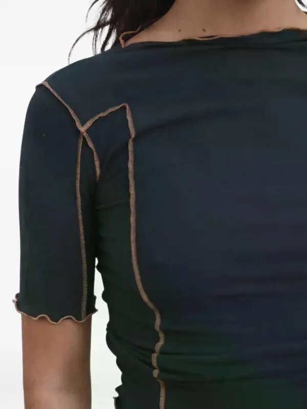 BASERANGE Omato Overlock-stitch T-shirt