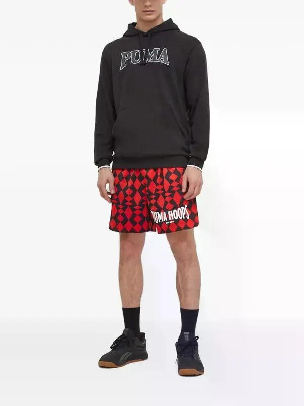 PUMA Hoops Diamond-print Track Shorts